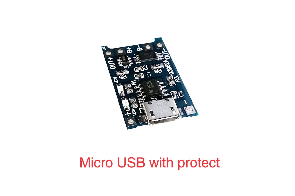 Micro USB 5V 1A TP4056 Lithium Battery Charger Module Charging Board ...